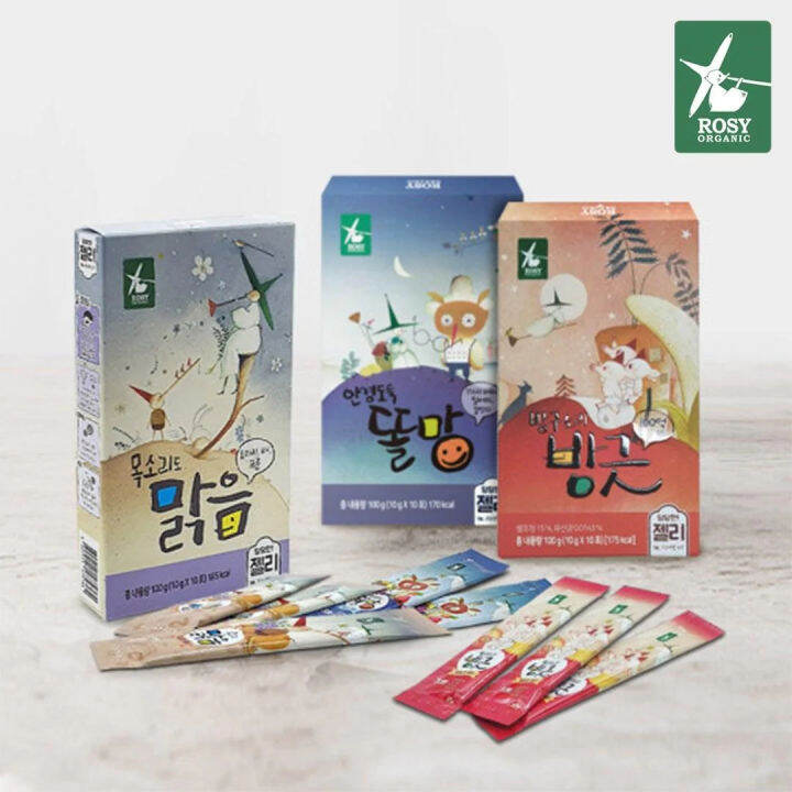 [3 Flavors] Rosy Organic Baby Probiotic Healthy Jelly Snack (10 Sachets ...