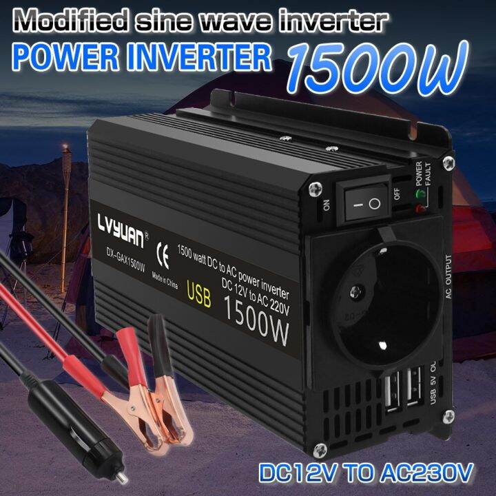 Inverter 12V 220V 1500W/2000W Converter 2 USB EU Universal Webasto 12 Volts Inversor12v 220 v ...