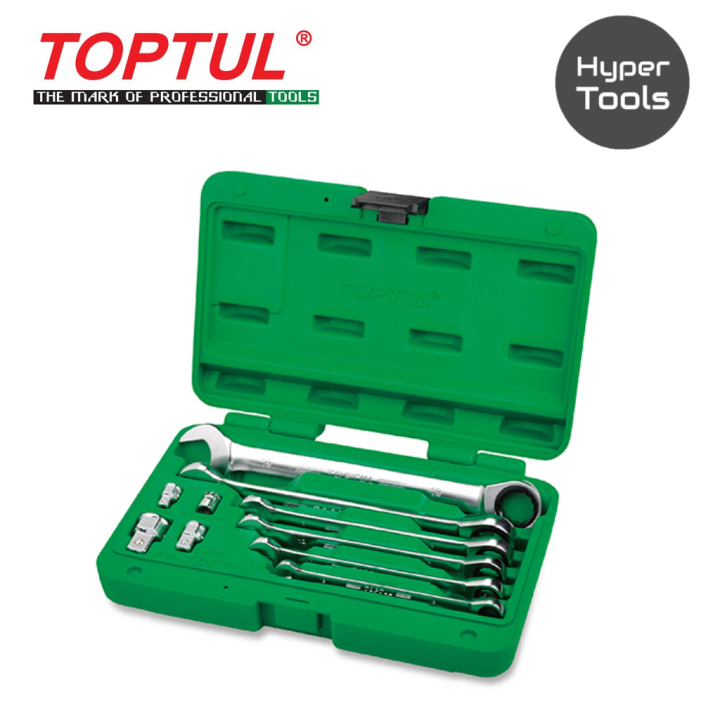 TOPTUL Pro-Series Ratchet Combination Wrench Set (10Pcs) (Model ...