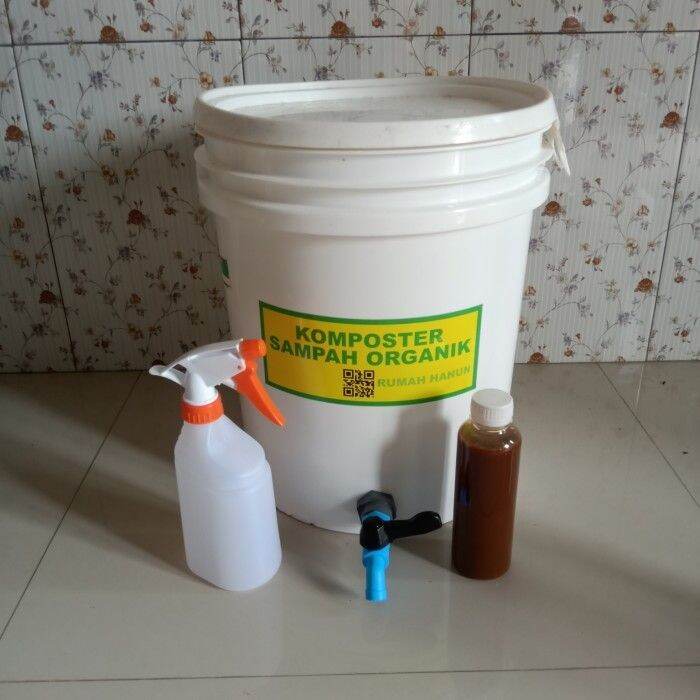 Komposter Sampah Organik 20 Kran Dolphin + Biodeco 250 + Semprotan Air ...
