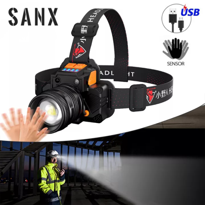 SANX Rechargeable LED Headlamp Zoom Fishing Headlamp Torch Outdoor ...