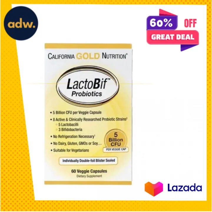 California Gold Nutrition, LactoBif Probiotics, 5 Billion CFU, 60 ...