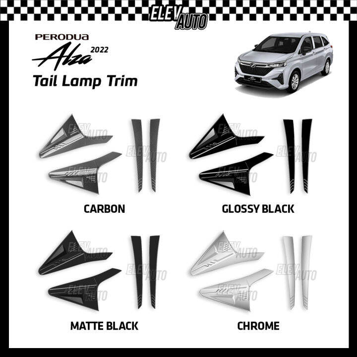 Perodua Alza 2022 2023 Tail Lamp Trim CARBON CHROME MATTE BLACK ...