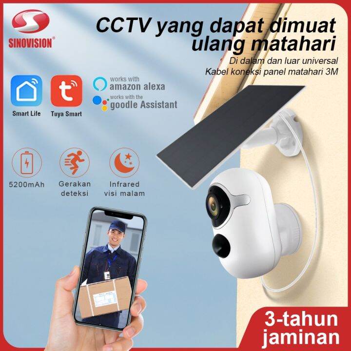 SINOVISION S3-SP Solar CCTV nirkabel luar ruangan IP66 tahan air 1080P ...