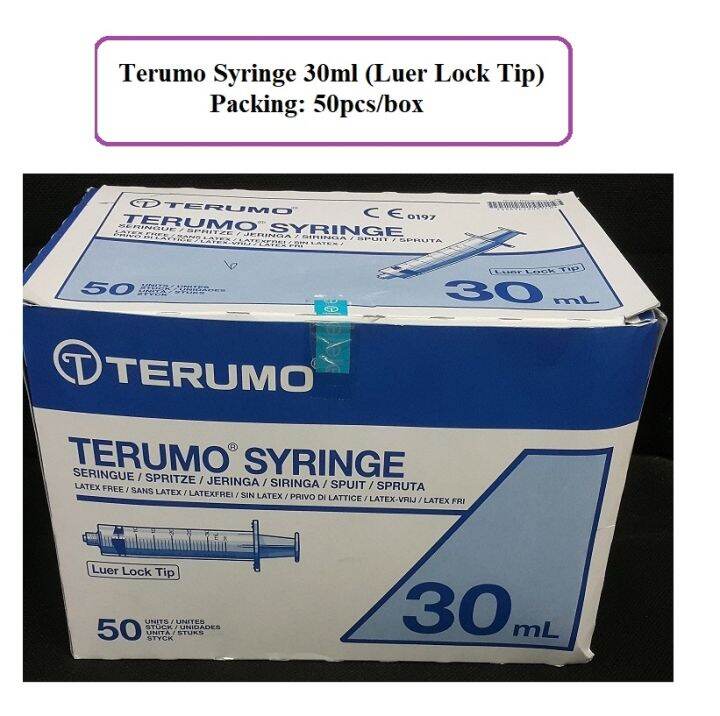 TERUMO SYRINGE 30ML (LUER LOCK TIP), PACKING: 50PCS/ BOX | Lazada