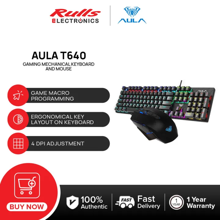 AULA T640 Gaming Mechanical Keyboard Mouse Combo Set | Lazada PH