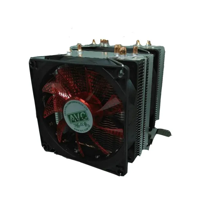 AVC RED LED cpu cooler 6 ฮีทไปท์ cpu cooler ใส่ได้ INTEL AND AMD ...