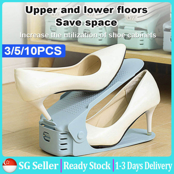 [SG Stock] Adjustable Shoes Rack Shoe Stacker Shoe Slots Shoe Storage ...