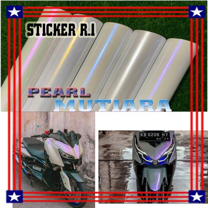 Skotlet Putih Mutiara L50cm Stiker Skotlet Motor Warna Putih Mutiara ...