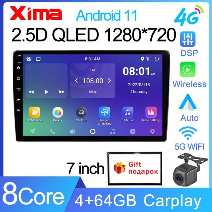 8Core Qled Dsp 7 9 10 Inch Car Radio GPS 2 Din Android 11 Auto Carplay ...