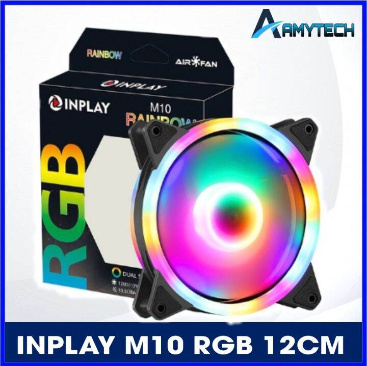 INPLAY FAN M10 rainbow RGB 120mm 3 Pin Connector + 4-pin MOLEX | Lazada PH