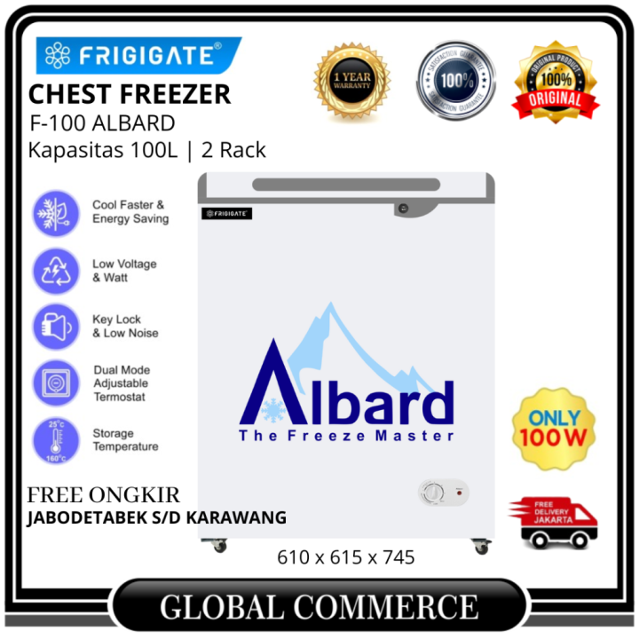 FRIGIGATE ALBARD F100 Chest Freezer 100 Liter F-100 ALBARD Cooler ...