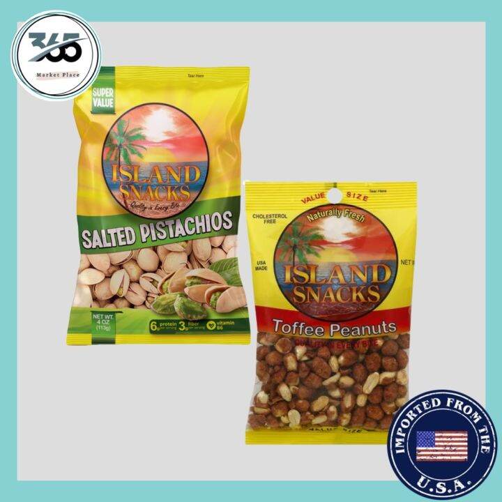 Island Snacks Salted Pistachios/Toffee Peanuts Made is USA | Lazada PH