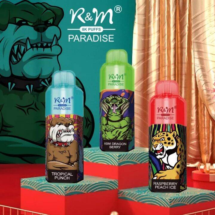 𝙎𝘼𝙇𝙀! [𝐋𝐄𝐆𝐈𝐓] R&M PARADISE 8000 Puffs RGB Light Rechargeable Premium Disposable Vape Pod 8k ...