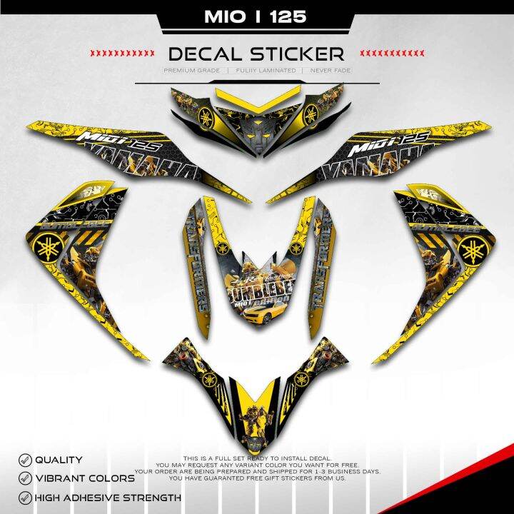Mio I 125 Decals - ( Riders Base Fully Laminated - Gloss Vinyl high ...