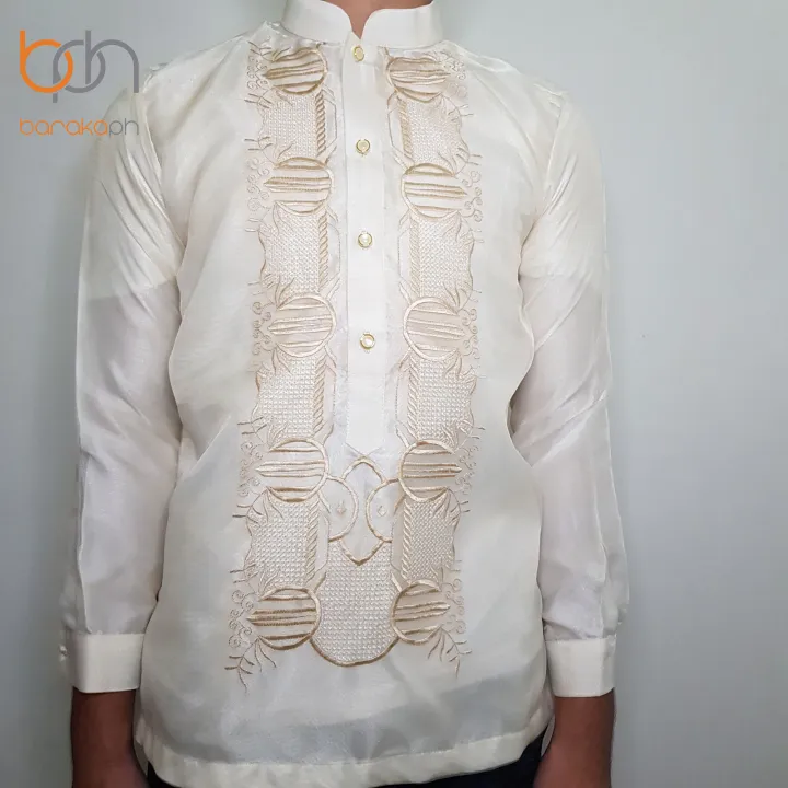 Barong Tagalog for Men Formal Authentic Piña Organza Chinese Collar ...