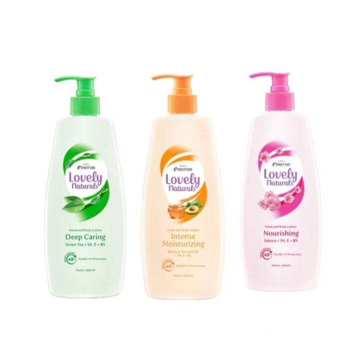 Emeron Lovely Naturals Hand Body Lotion 400ml - Pump | Lazada Indonesia