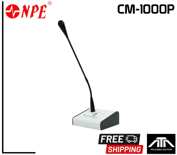 NPE CM-1000P ไมค์ประกาศ Chime Microphone ไมค์ประกาศแบบตั้งโต๊ะ มีปุ่มเสียงพูด/ระฆัง (Chim tone ...