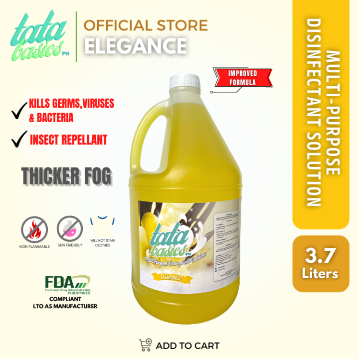 3.78L ELEGANCE | MULTI PURPOSE DISINFECTANT SOLUTION | FOR FOGGING, MISTING AND SURFACE CLEANER ...
