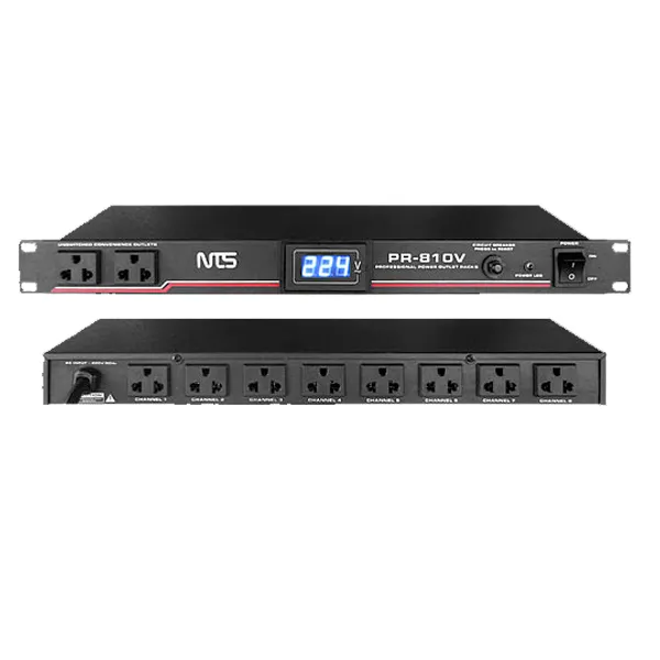 NTS PR-810Vปลั๊กไฟ ติดแร็ค เพาเวอร์เบรกเกอร์ 3 ขา ขนาด 10 ช่อง มี Volt Meter 15A Power Breaker ...