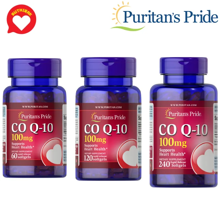Puritan's Pride Q-SORB™ Co Q-10 100 mg ( มี 3 ขนาดให้เลือก 60, 120, 240เม็ด ) | Lazada.co.th