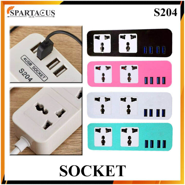 USB Socket 4 Ports S204 Universal USB Socket Charging Station Portable ...
