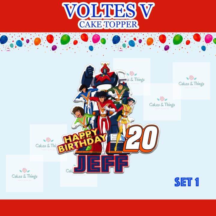 practical Voltes V Cake Topper Cupcake Topper Banner Party Set | Lazada PH