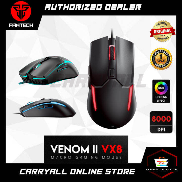 Fantech VENOM II VX8 RGB 8000 DPI Wired Macro Gaming Mouse | Lazada PH