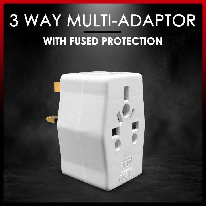 3 Way Multi-Adaptor 13A with Neon Light Indicator Adapter | Lazada