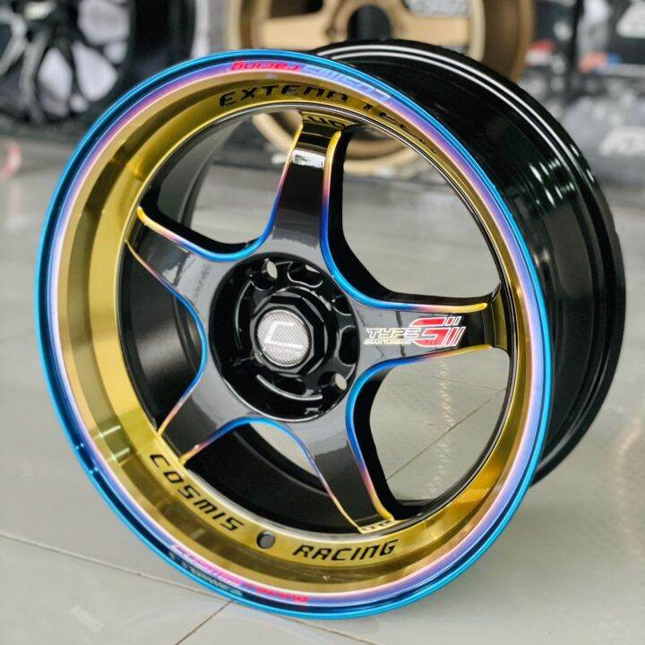ล้อแม็กขอบ 15x7.0 4x100 ET+35 CB67.1 ล้อแม็กรถเก๋งขอบ15 🚘ยี่ห้อ Cosmis รุ่น TYPE-GV.2 🌈สีเรนโบ ...