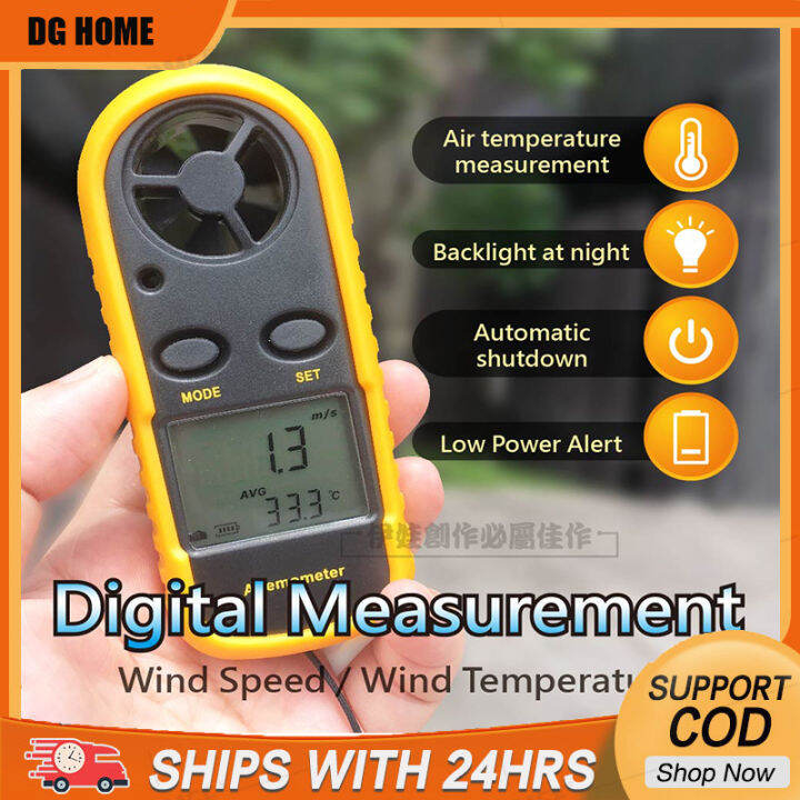 【3Day Delivery】Mini LCD Digital Anemometer Wind Speed Air Velocity ...