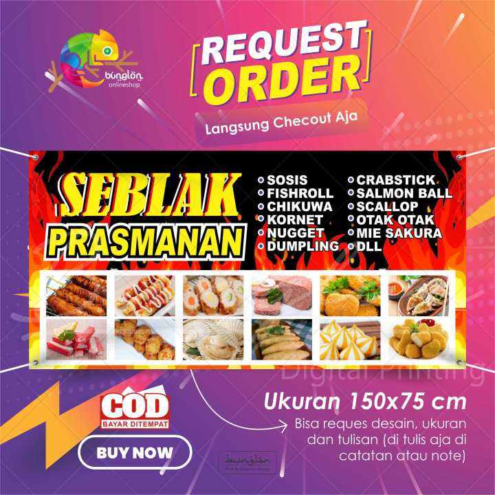 Size 150x75 Cm Spanduk Banner Seblak Prasmanan, Bisa Reques Desain ...