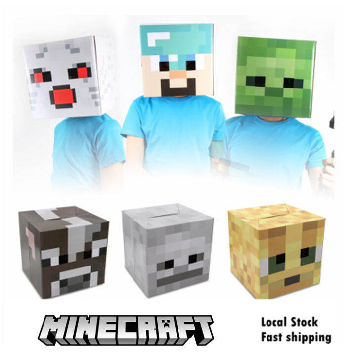 [SG] Minecraft Cosplay Head Gear Helmet Mask Kids / Adult Outdoor ...