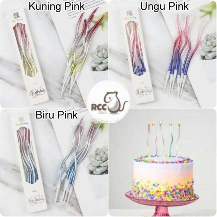 Lilin Ulir Spiral Panjang Twist Candle Chrome Gradasi | Lazada Indonesia