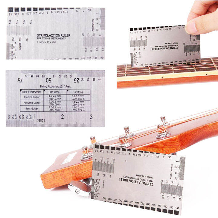 Fritz Ruler Alat Ukur Senar Gitar Penggaris String Besi Stainless FZ-90 ...