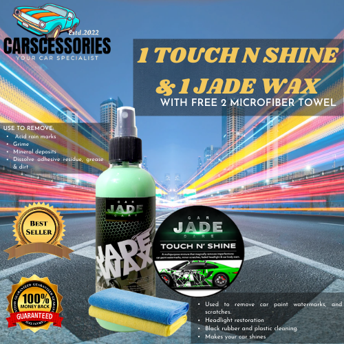 BEST SELLING JADE CAR CARE SET ( 1 TOUCH N SHINE & 1 JADE WAX FREE 2 ...