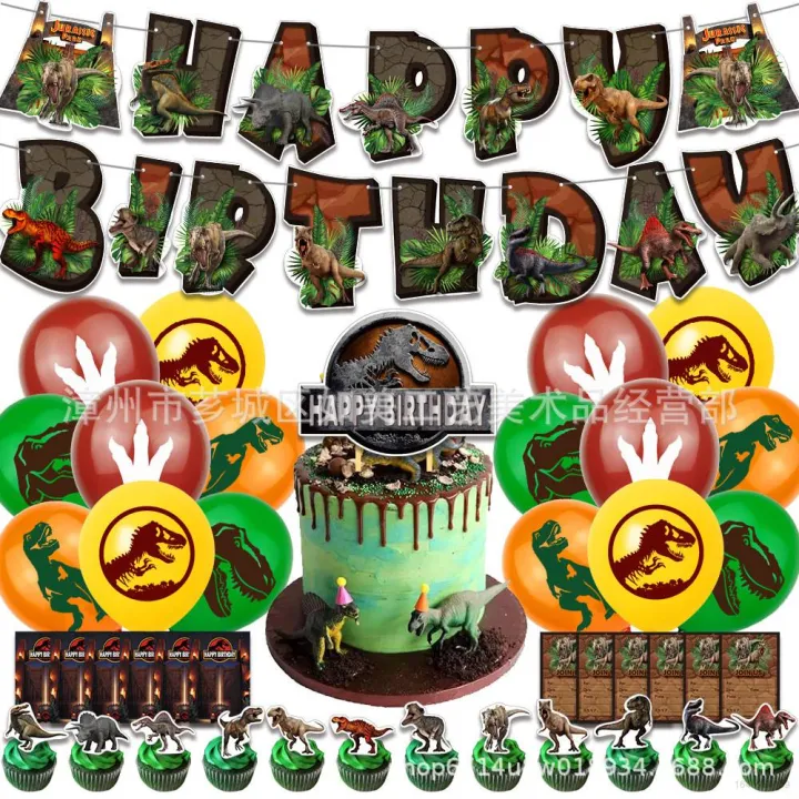 Jurassic World Dinosaur Theme Birthday Party Decor Cupcake Topper ...
