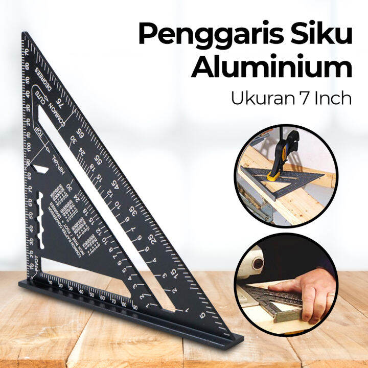 Penggaris Siku Mistar Segitiga Multifungsi Terbuat dari Material ...