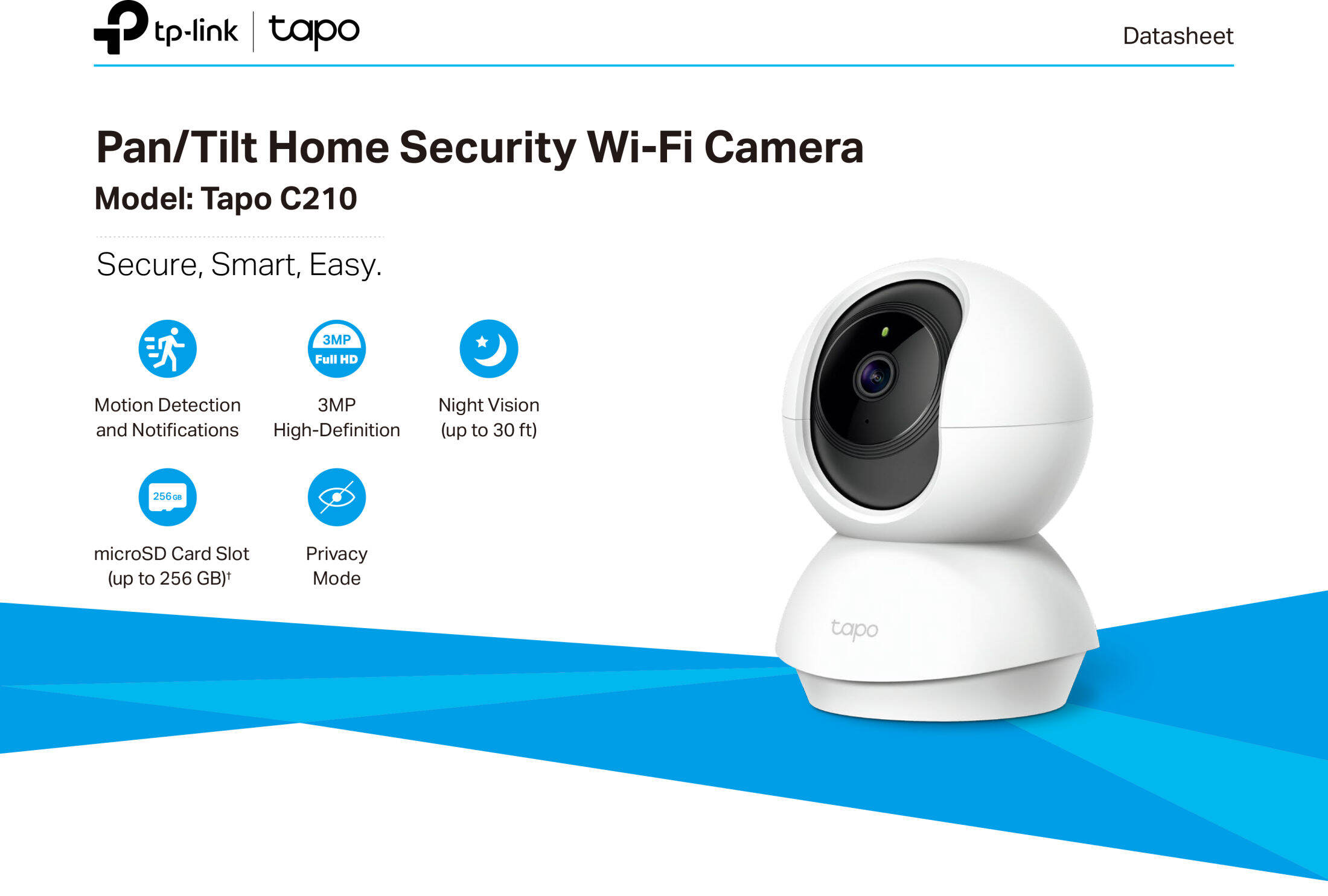 TP-LINK กล้อง Robot WIFI 3MP TAPO C210 ,Night Vision Pan/Tilt Wi-Fi Home Security Camera BY ...