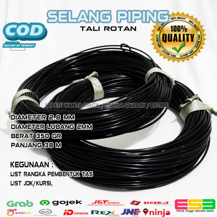 Selang Piping Pandepun Tali Rotan Hitam Per Roll Tali Sintetis Selang ...