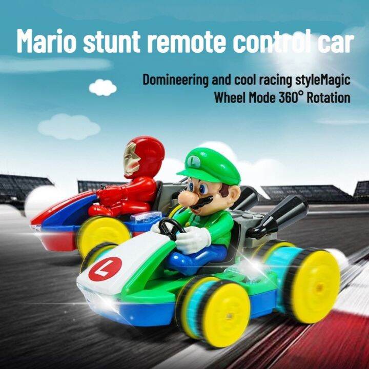 【Ready Stock】 2.4G four-way remote control car stunt car 2 super mario ...