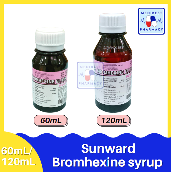 Sunward Bromhexine Syrup 60mL/120mL | Lazada
