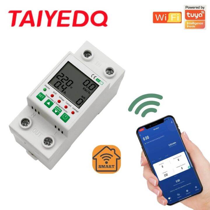TuYa WiFi Smart Energy Meter Power kWh Meter Earth Leakage Over Under ...