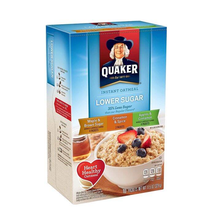 Quaker Lower Sugar Instant Oatmeal Variety 8 Pack 266g | Lazada PH