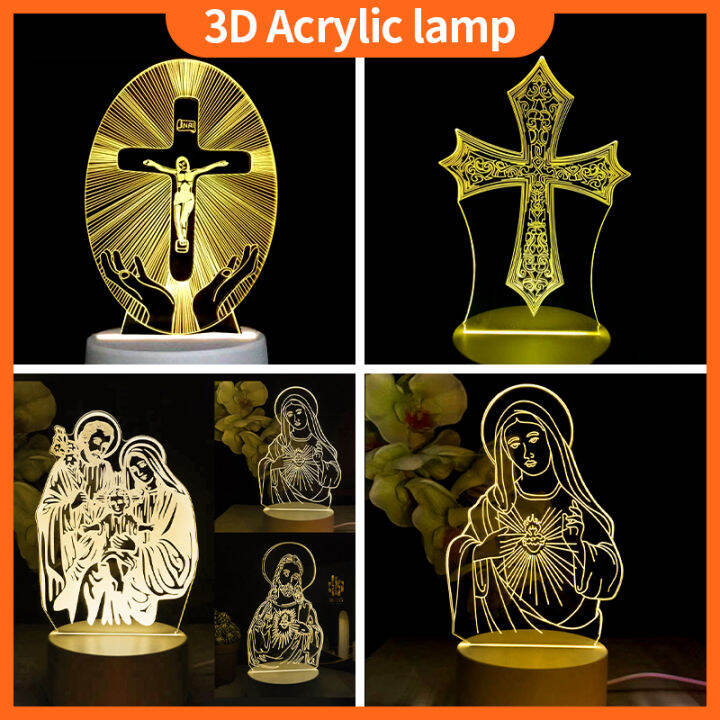 Novel 3D Acrylic Lights Creative Illusion Design Electric Touch Switch ...