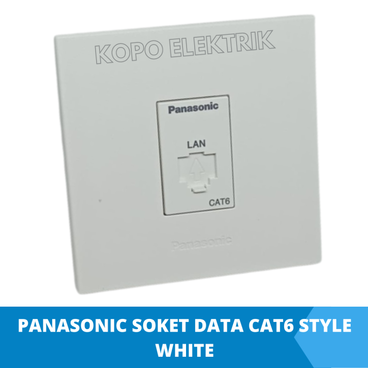 Panasonic Soket LAN Cat6 Outlet Data CAT6 Tanam style white SIngle ...