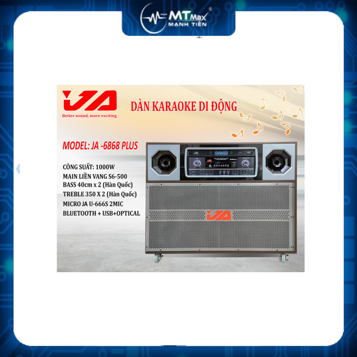 Loa kéo điện JA-6868 PLUS công suất lớn 1000w main liền vang thiết kế ...