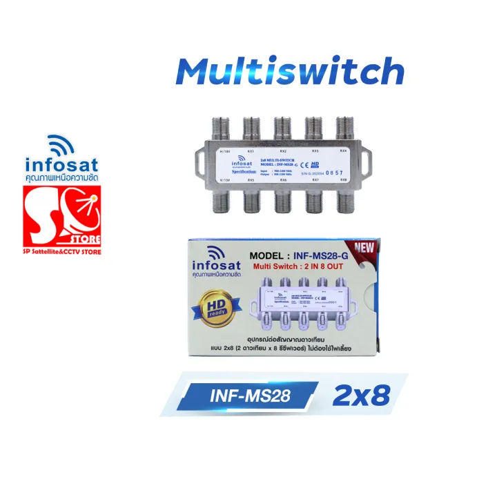 มัลติสวิตช์ Multi Switch INFOSAT 2x8 รุ่น MS28 ตัวแยกสัญญาณ 2 ออก 8 ...