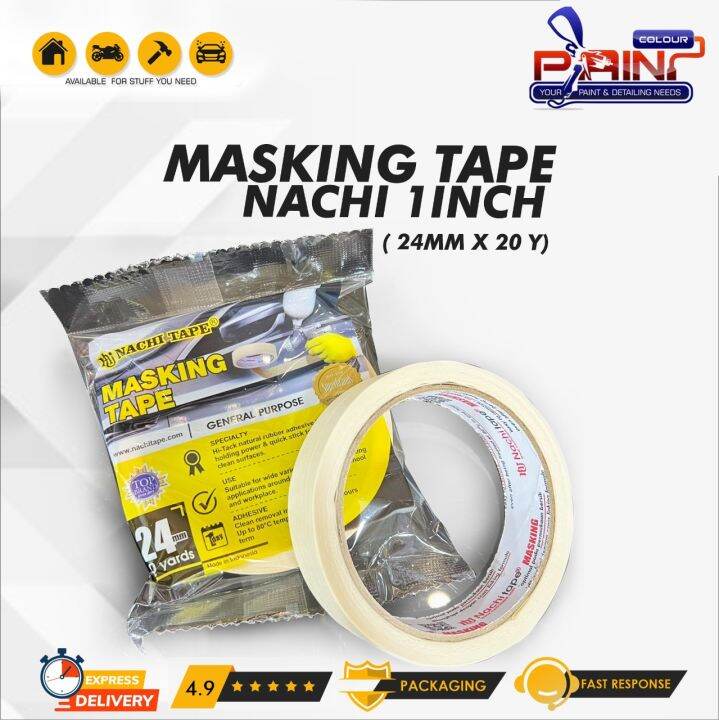 Masking Tape / Lem lakban Kertas NACHI TAPE 24mm x 20 yard 1" Grosir ...