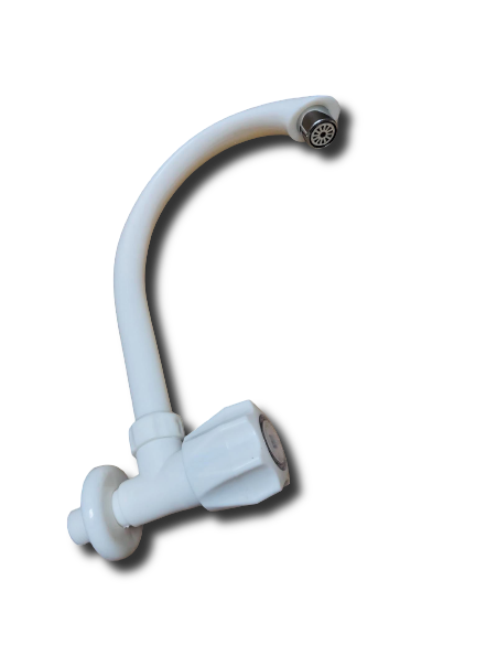 PVC Goose Neck Faucet Wall Mounted Plastic Faucet Thick Single Cold ...